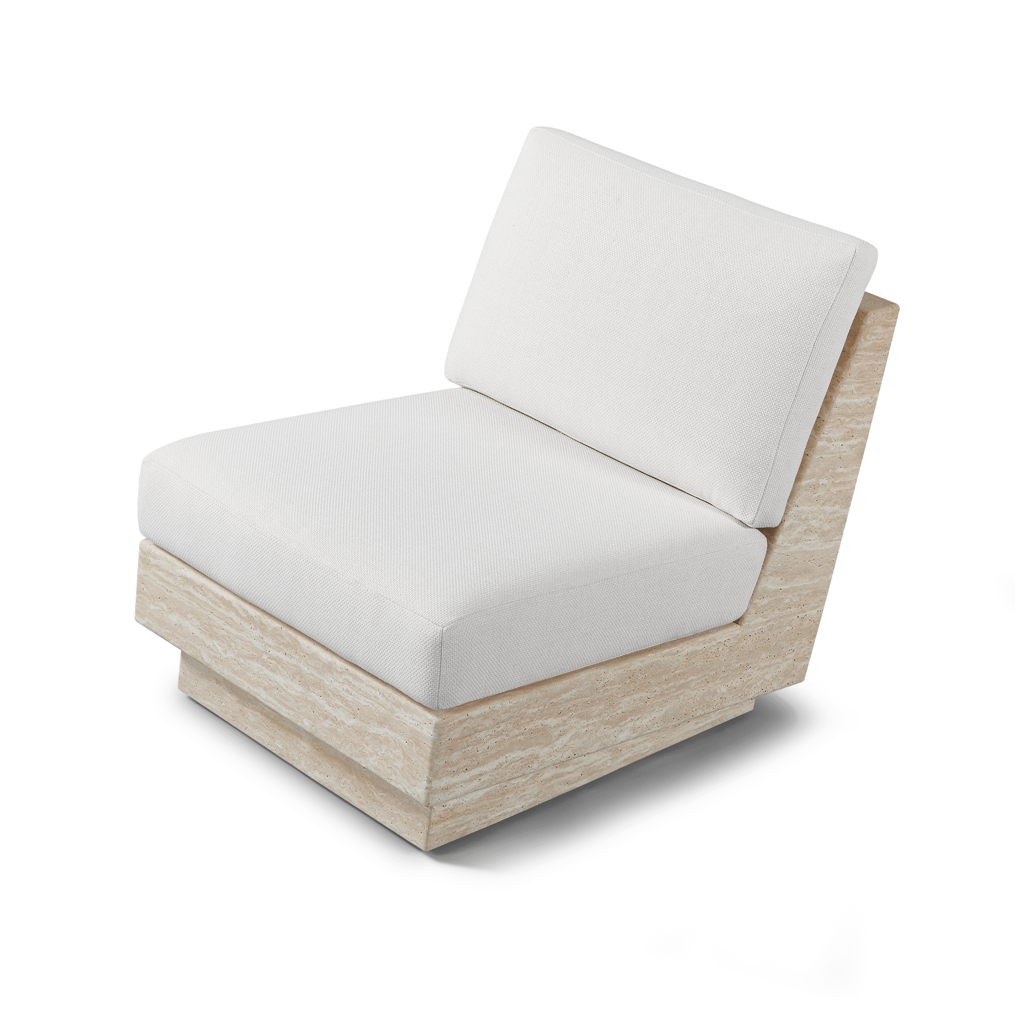 Tulum Travertine Armless Lounge Chair – HARBOUR