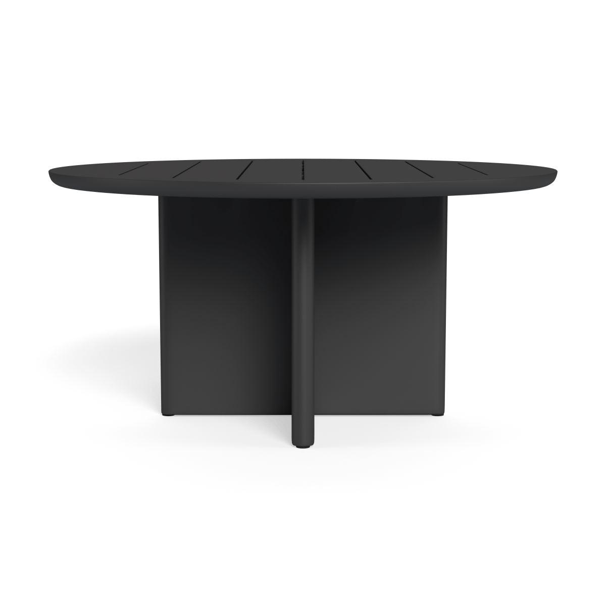 Victoria Aluminum Slatted Round Dining Table 60" | Sculptural Outdoor ...